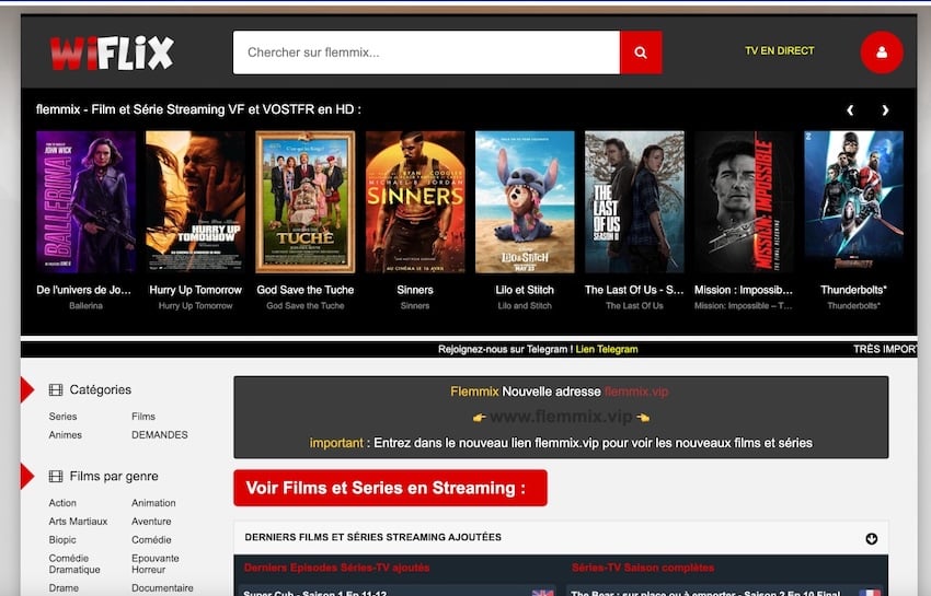 Wiflix nouvelle adresse en date du 1 novembre 2025